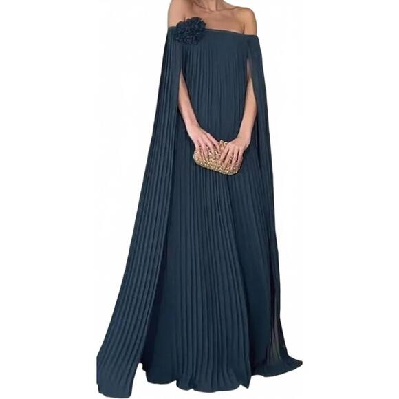 Uoozee | Dresses | New Uoozee Womens Pleated Tiered Offtheshoulder Maxi ...